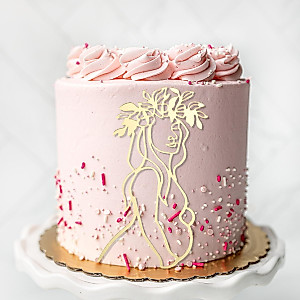 Pregnant woman silhouette, for Expectant Mothers Party Gold Mirror Cake Topper, Mother To Be Party Cake Decorations Supplies Acrylic,Pregnant lady baby shower cake topper, Pregnancy line art.