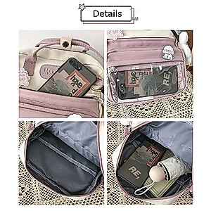 Cute Mini Backpacks with Kawaii Pin and Pendants, Girls Japanese School Bag Travel Waterproof Bookbag Laptop Bag (Green)
