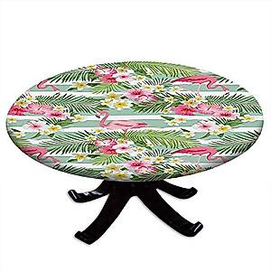 Round Table Cloth, Suitable for Dining Tables, self-Service Parties and Camping, Fit for 52" Table
