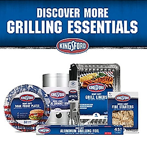 Kingsford Grilling Fish & Veggie Griller, Non-Stick Aluminum Grill Liner, Prevents Food from Falling through Grill Grates, 16" x 11.75" x 0.88", Pack of 4, Model: 6119994300