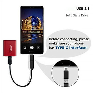 Mersuii Portable Solid State Drive for Laptop Windows 7 Mac Shockproof Type-C Mobile Hard Drive 1TB Blue