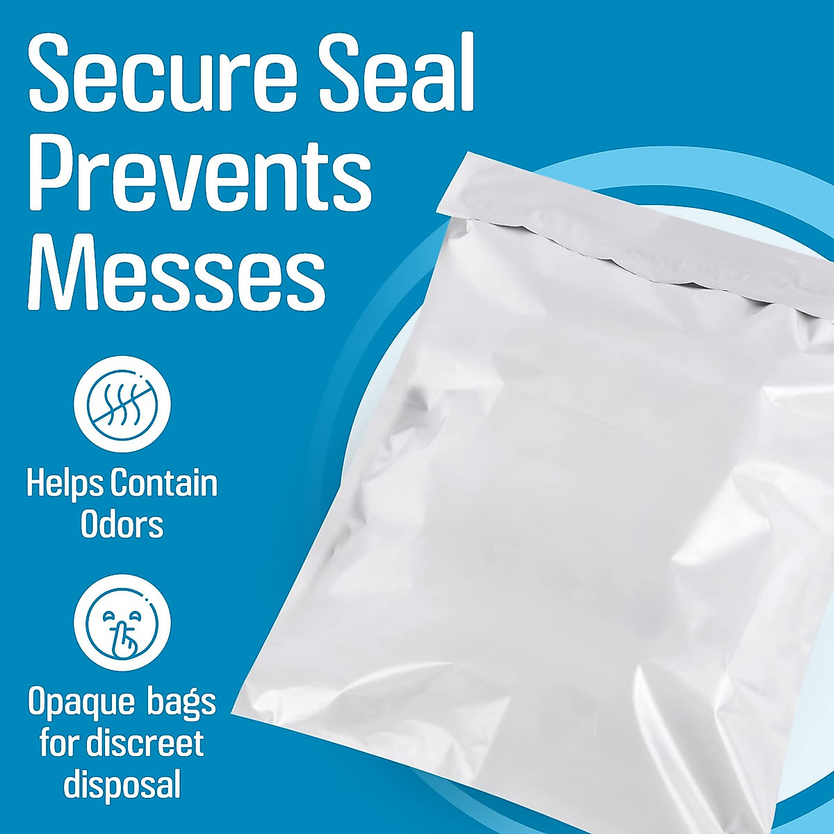 Impresa Extra Large Adult Diaper Disposal Bags - 75 Pack - FSA/HSA Eligible - Odor and Leak Proof - Tear-Resistant Undergarment Bags for Adult Diapers - Extra Thick (12 x 15 In)