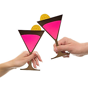 Hilsdun 20pcs Bridal Wedding Party Photo Booth Props Bridal Shower Decorations Gold Bling Selfie Props