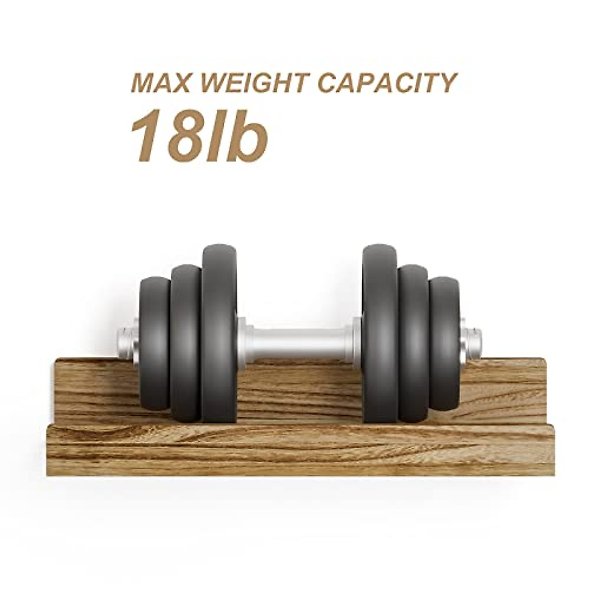 YGEOMER Floating Shelves Wall Mounted Set of 4, 16 Inch Wood Wall Shelves for Bedroom, Living Room, Bathroom, Kitchen, or Office, 4 Different Sizes