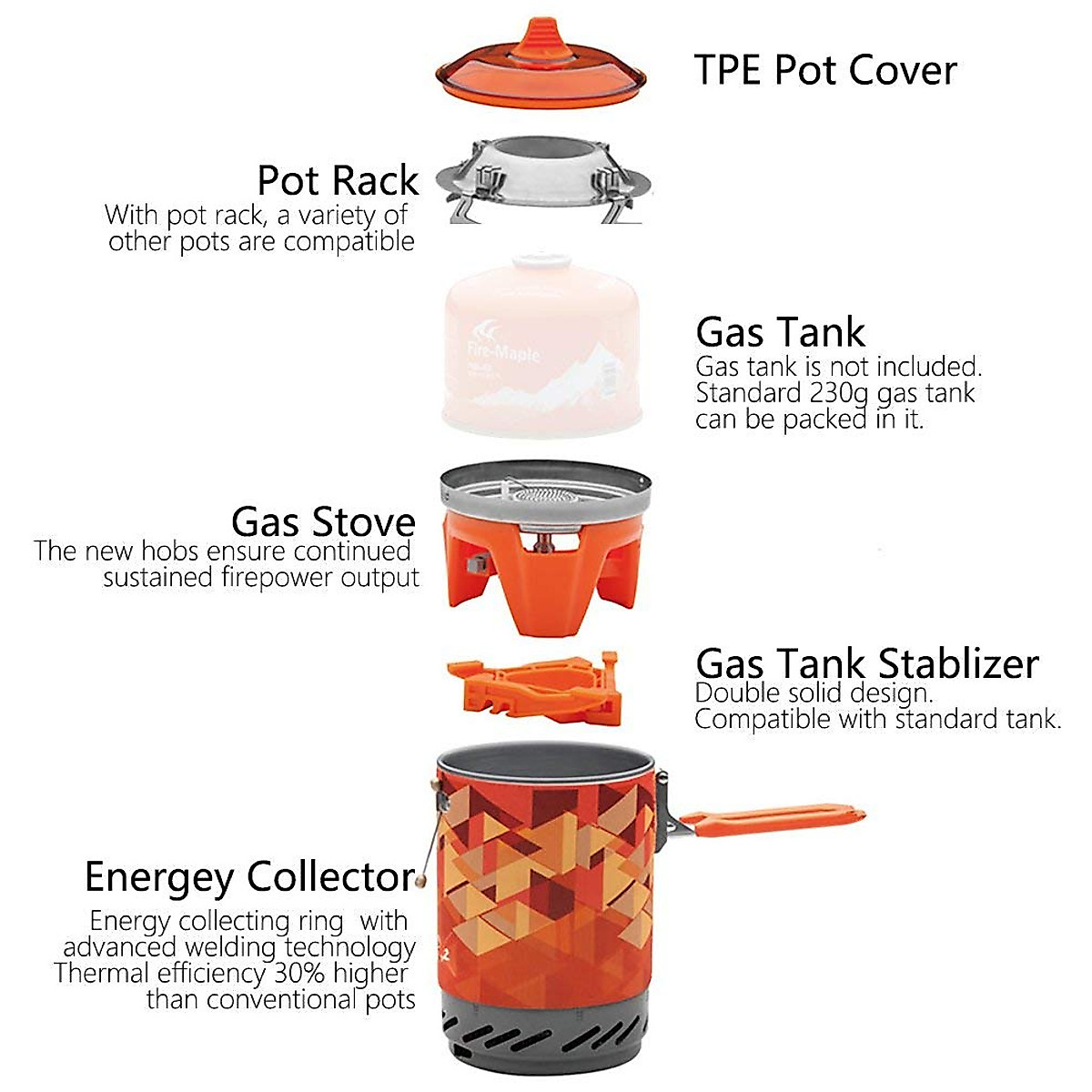 Fire Maple X2 Cooking System Portable Backpacking Camping Stove Camping Pot with Piezo Ignition