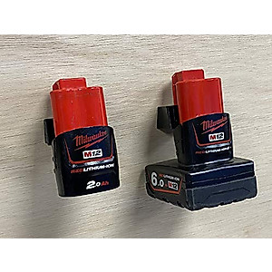 StealthMounts Milwaukee M12 Battery Holder - 6 Pack | Milwaukee Battery Holder M12 | 12V Milwaukee Battery Storage | M12 Milwaukee Battery Mount | Milwaukee Wall Mount| Made in The UK