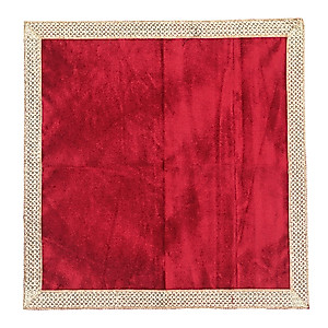 Indian Consigners Small Solid Color Velvet Cloth for Multipurpose Use (Red)