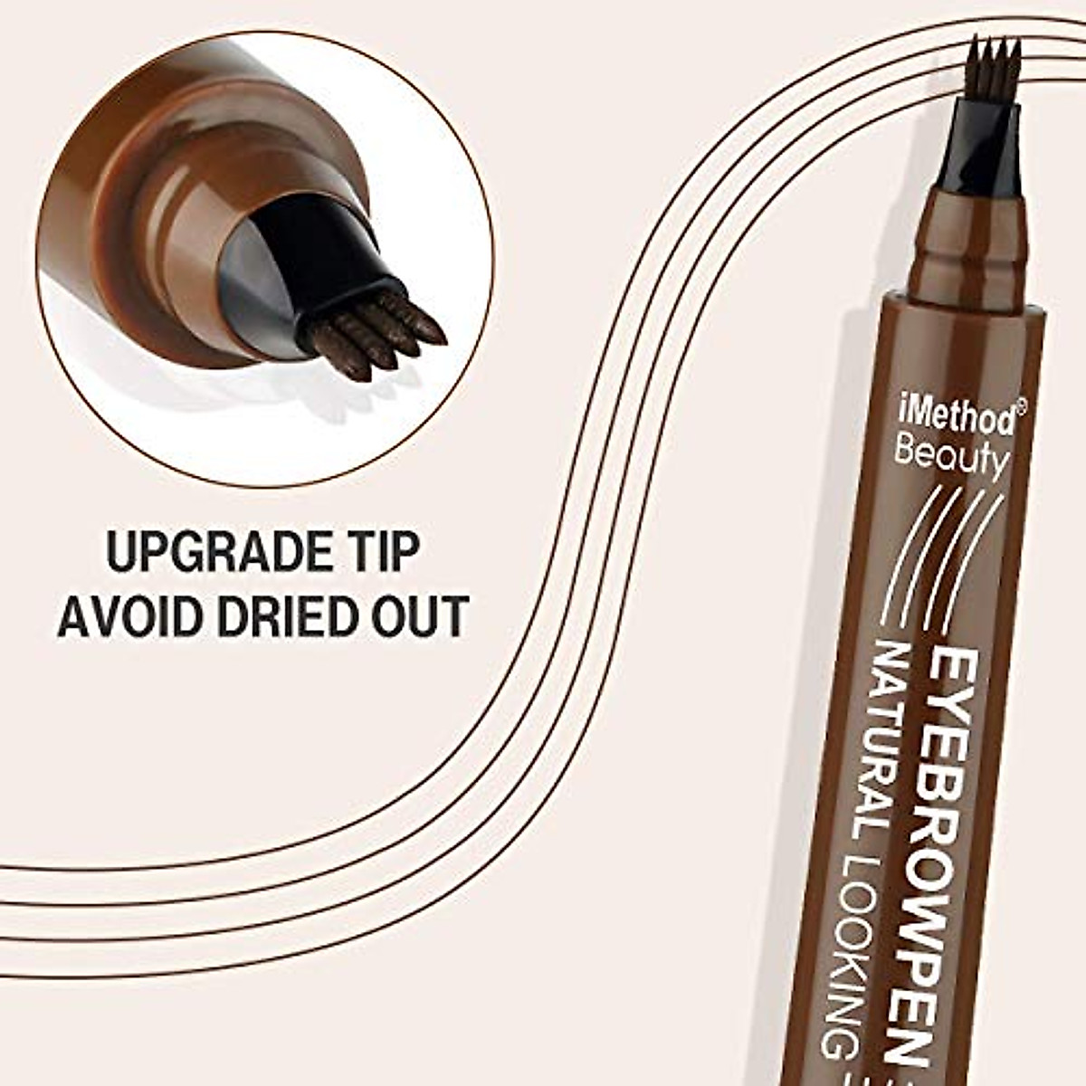 iMethod Eyebrow Pen - Upgrade Eyebrow TattooPen, Eyebrow Makeup, Long Lasting, Waterproof and Smudge-proof, Dark Brown