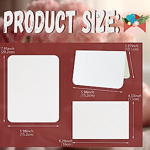 50 Set 140lb Blank Watercolor Cards with Envelopes, Heavyweight 100% Cotton 300gsm Watercolor Postcards Bulk, Foldable 4 x 6 Inch Greeting Cards Making for Christmas Wedding Birthday Invitations