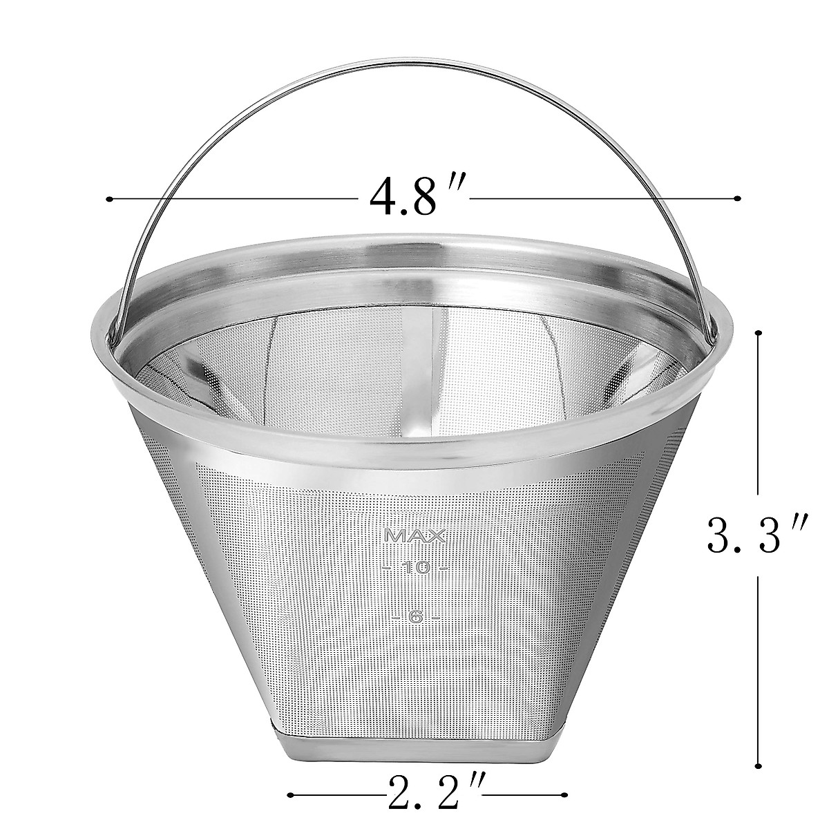 YEOSEN Reusable 4 Cone Coffee Filter - 4 6 8 10 Cup Permanent Basket Coffee Filters Fit for Cuisinart, Ninja, Hamilton Beach Coffee Maker