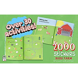 2000 Stickers: Busy Farm Activity and Sticker Book for Kids Ages 3-7 (Puzzles, Mazes, Coloring, Dot-to-Dot, And More!)