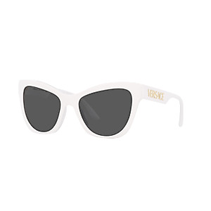 Versace Woman Sunglasses White Frame, Dark Grey Lenses, 56MM