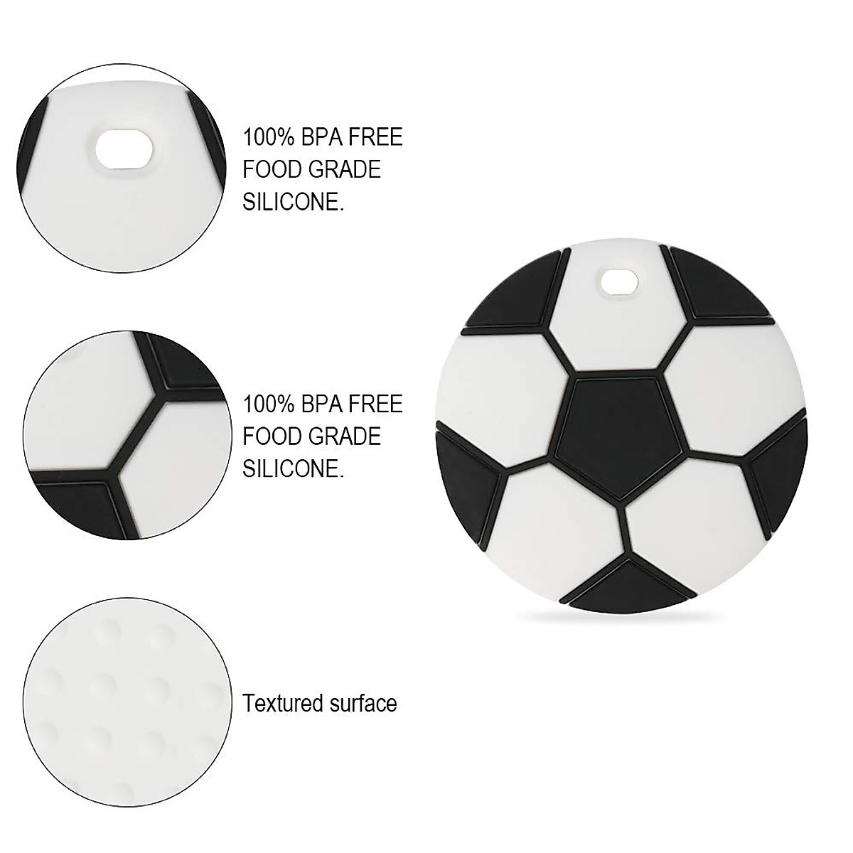 AmazingM Sports Sensory Chew Teether for Boys and Girls,Food Grade Silicone Safety Chewy Teething Toys for Kids with Autism, ADHD,Oral Motor,Teething,Biting Needs (Soccer)