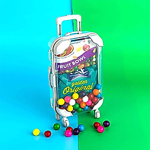 Hammont Suitcase Storage Boxes - 3 Pack - Large Capacity Pencil Case - 7.5x5x2.5 - Plastic Candy travel gift Box - Rolling with Transparent Lid | Perfect for Schools Supplies & Party Favors (Blue)