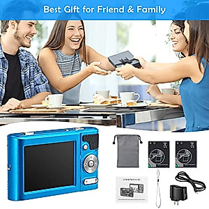 48MP Mini Kids Digital Camera for Boys,Teens,Beginners-16X Zoom 4K Compact Digital Photo Camera Video Camera Small Children's Camera with Macro-Altruewit(Blue)