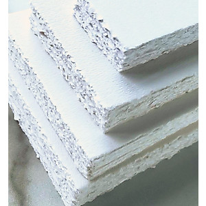 Blank Deckle Edge Sheets, 135#/290gsm, Soft White, 100% Cotton Rag, Cold Pressed, Acid Free & Archival Hand Torn Watercolor Paper (8x10 inch Sheets Only, Set of 24)