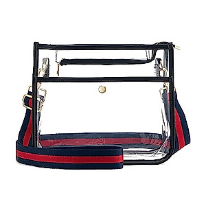 WEIMZC Clear Crossbody Bag Stadium Approved, Adjustable Shoulder Strap Clear Purse Bag for Concerts Sports Events Festivals(Color2)
