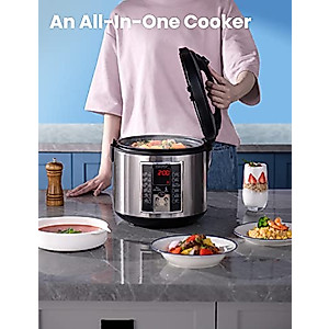 COMFEE' Rice Cooker, Slow Cooker, Steamer, Stewpot, Saute All in One (12 Digital Cooking Programs) Multi Cooker (5.2Qt ) Large Capacity, 24 Hours Preset & Instant Keep Warm