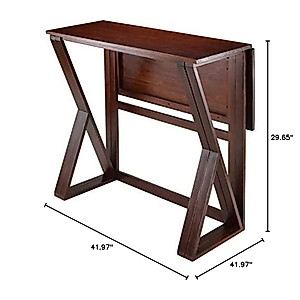 Winsome Wood Alamo, , Double Drop Leaf, Round Table Mission, Walnut, 42-Inch/ 41.97 in x 41.97 in x 29.65 in