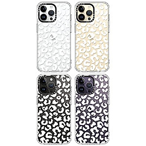 MOSNOVO Compatible with iPhone 14 Pro Max Case, [Buffertech™ 6.6 ft Drop Impact] [Anti Peel Off Tech] Clear TPU Bumper Women Girl Phone Case Cover White Leopard Designed for iPhone 14 Pro Max 6.7"