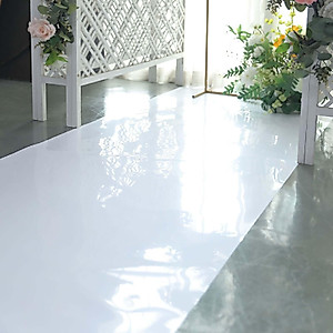 Efavormart 3ftx65ft White Glossy Mirrored Wedding Aisle Runner, Non-Woven Red Carpet Runner - Prom, Hollywood, Glam Parties