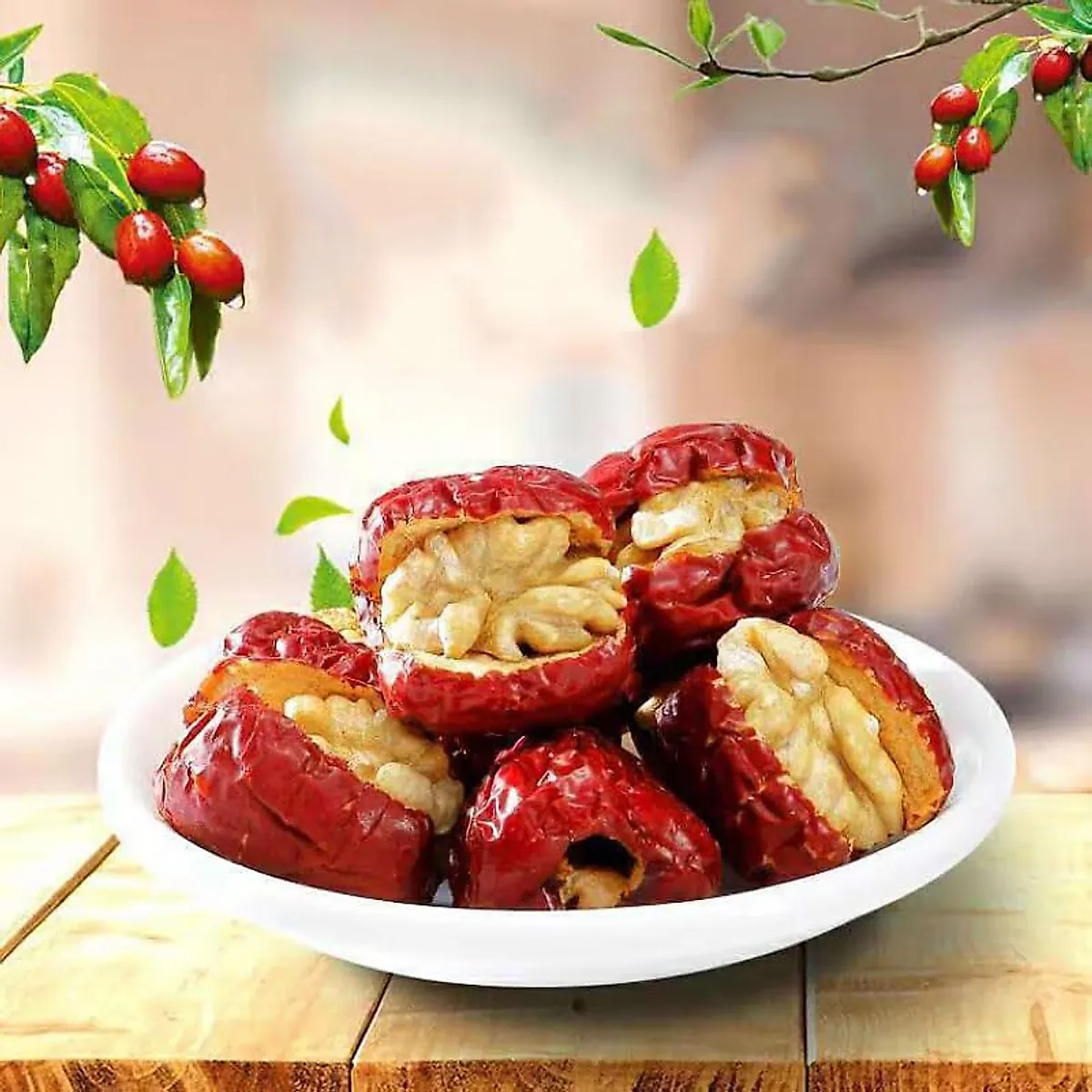 Grey jujube with walnuts 17.6 oz/500 g stuffed dates clip walnut independent small packaging casual snacks jujube dates and walnuts