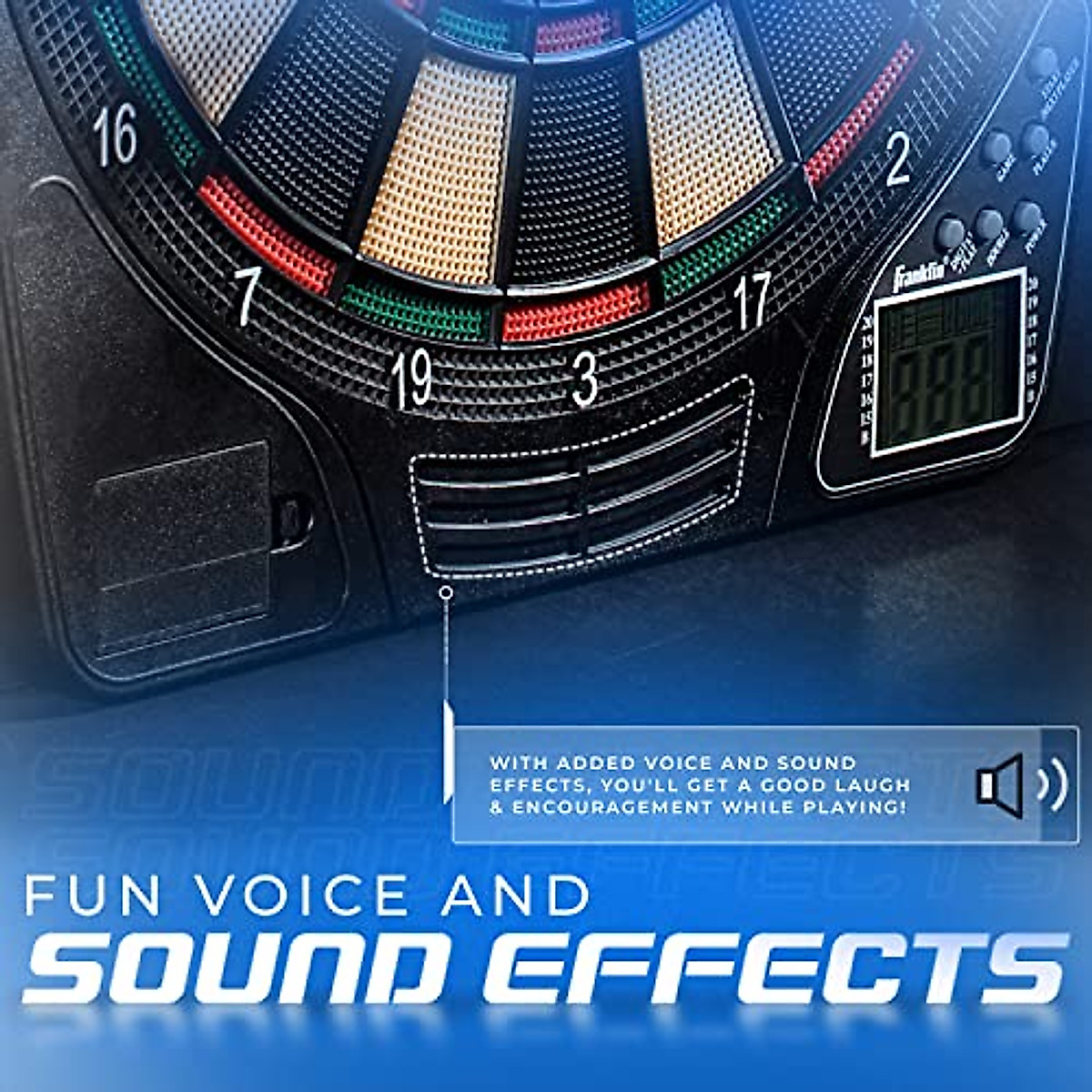 Franklin Sports Electronic Dart Board Sets - Soft Tip Electric Dartboard With Digital Scoreboard - (6) Darts Included, 15"