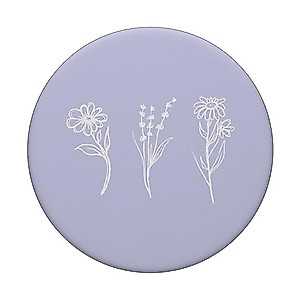 Minimalist Purple-Lavender Floral Pattern Flower PopSockets Standard PopGrip