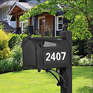 Mailbox Numbers, 5 Sets 3 Inch Mailbox Numbers for Outside, Modern Number Mailbox Stickers, Vinyl Reflective Mailbox Numbers, Strong Adhesive Numbers for Mailbox, Reflective Numbers for Mailbox with Sticky Tabs for Easy Backing Peeling