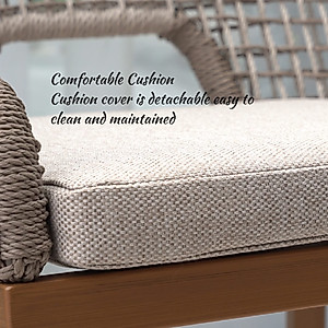 PURPLE LEAF Bar Stools Set of 2 Bar Height Metal Bar Chairs with Back Modern Tall Comfy Wicker Woven Boho Garden Pool Patio Outdoor Barstools