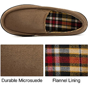 RockDove Men's Alexander Flannel Lined Loafer Slipper, Size 10 US Men, Coffee