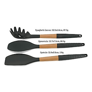 10PCS Kitchen Utensil Set for Non-stick Cookware Silicone Spatula Set with Holder Cooking Utensils for your Beautiful Kitchen (Grey)