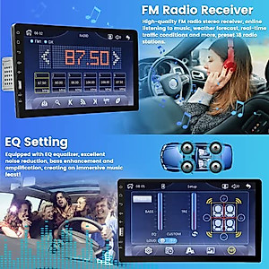Car Radio Single Din Car Stereo with Apple Carplay Android Auto,FM/AM Radio Hikity 9 Inch Touch Screen Bluetooth Car Audio Receivers Support Phone Mirror Link USB Steering Wheel Control + Backup Cam