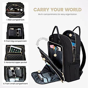 LOVEVOOK Extra Large Travel Backpack Stylish Laptop Backpack Purses for Women, Water Resistant Business Teacher Nurse College Work Computer Bag with USB Charging Port, Fits 18" Laptop