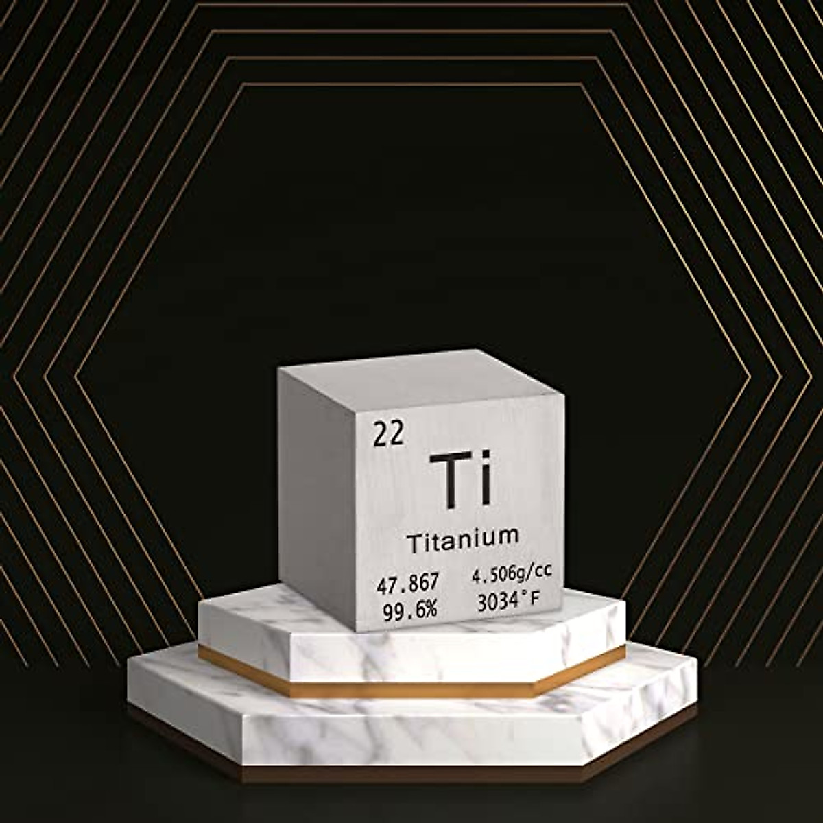 Tungsten Cube Metal Density Cubes Pure Metal High Density Element Cube for Element Collections Lab Experiment Material Hobbies Heavy Small Objects Experience(Titanium, 1 Inch)