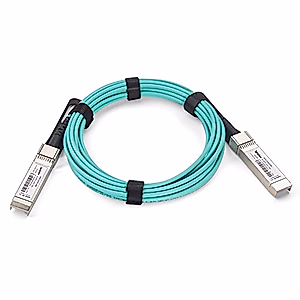 10G SFP+ AOC Cable - 10GBASE SFP+ Active Optical Cable, OM3 MMF Direct-attach Fiber Cable with SFP+ connectors, for Cisco SFP-10G-AOC5M, Ubiquiti UniFi, Mikrotik, D-Link, Supermicro, Netgear, 5m(16ft)
