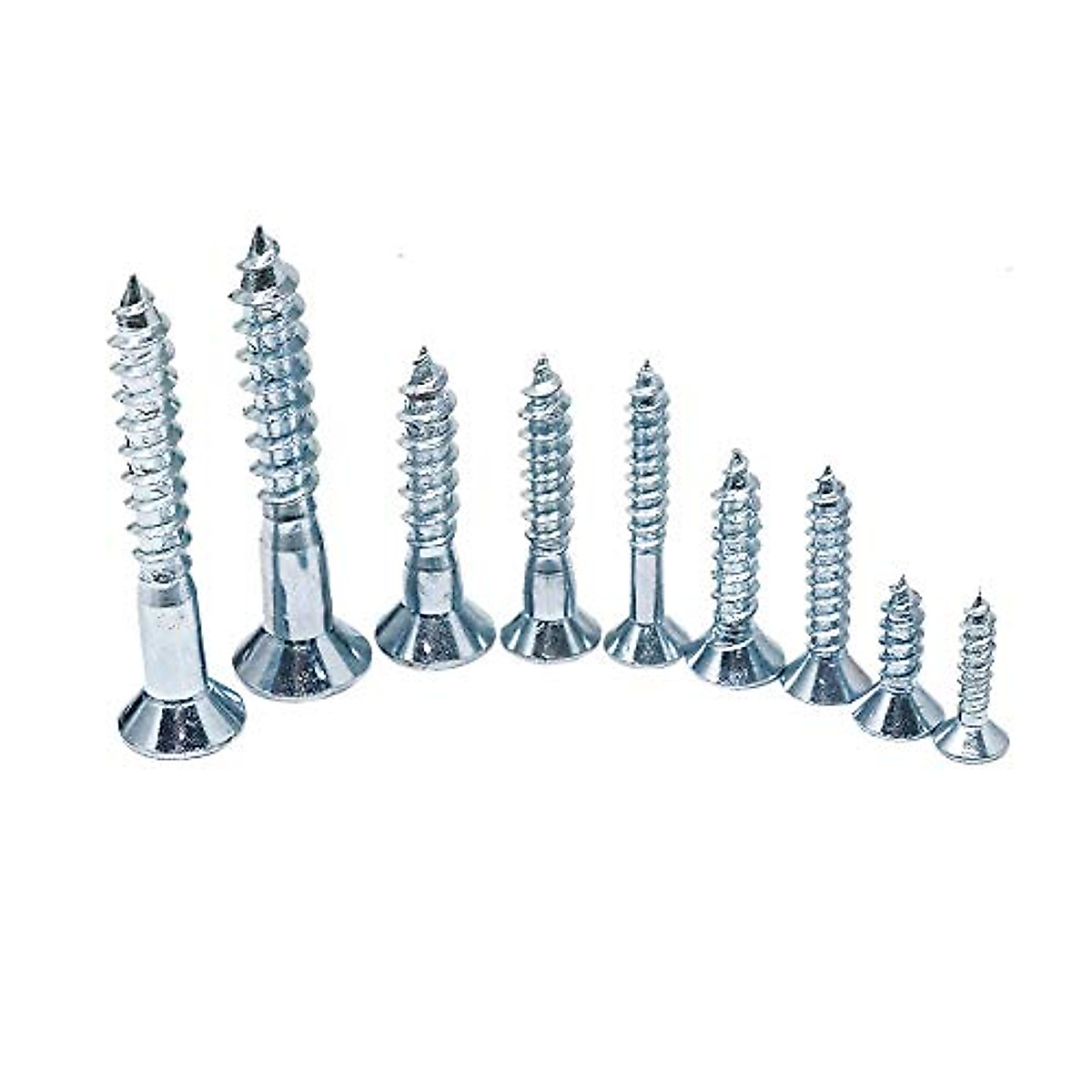 T.K.Excellent Wood Screw Phillips Flat Head #4#6#8#10#12 Screws Assortment Kit,1050 Pcs