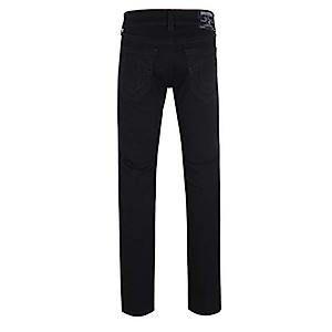 True Religion Men's Geno Low Rise Slim Fit Straight Leg Jean, Body Rinse Black, 42W X 34L