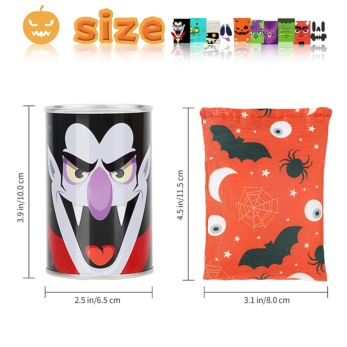 Erweicet 13 PCS Halloween Carnival Can Bean Bag Toss Games for Kids Adults Trick or Treat Decoration Family Games Party Favors Supplies Homeschooling Backyard Game