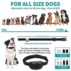 Asrcs Dog Training Collar with Remote, Waterproof Dog Collar with Beep Vibration Shock, Adjustable 0 to 99 Shock Vibration Levels Dog Training Set for Small Medium Large Dogs
