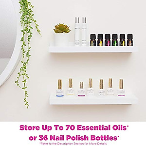 Hot Haus Decor Wall Shelves - Set of 2 White Floating Shelves - 12.75"x3.5"- Essential Oil Storage Wall Shelf - Nursery Bookshelf - Nail Polish Shelf - Spice Rack Floating Shelf - Essential Oil Shelf