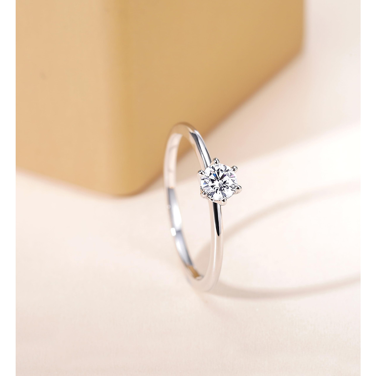 TIGRADE 1.5mm Eternity Ring Round Cut Cubic Zirconia Anniversary Ring Minimalist High Polished Promise Ring for Women Size 3-11, Silver, Size 6