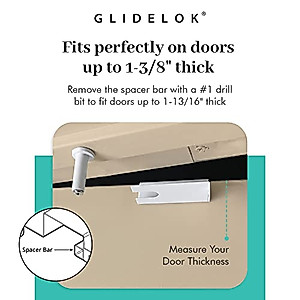 2 Pack - GlideLok Child Safety Door Top Lock Made of Durable Metal (Not Cheap Plastic Like Other Models) | for Childproofing Interior/Exterior Doors | Adults Can Operate Lock from Both Sides