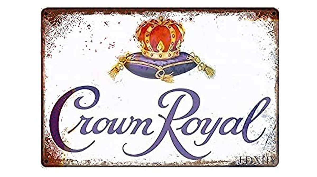 Vintage Crown Royal Metal Signs - Retro Home Decor 2Pack