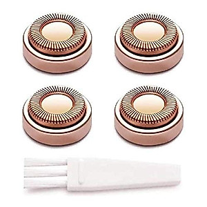 Replacement Heads for Finishing Touch Flawless Facial Hair Remover Shaver for Women, 18K Rose Gold Plated - Pack of 4