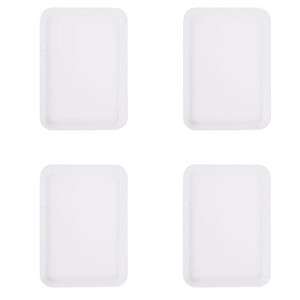 Rectangular Serving Tray 4pcs Decorative Serving Tray Melamine Snack Tray Plate Fruit Serving Tray Tea Drink Platter for Coffee Food Breakfast Dinner (White) Dining Tray