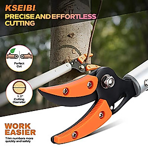 KSEIBI 143010 Long Reach Cut and Hold Bypass Pruner Max Cutting 1/2 inch (3.5 ft - 1.0 m)