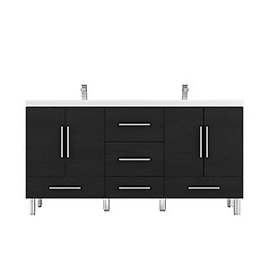 Alya Bath Ripley Bathroom Vanity, 72", Black
