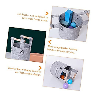 1 PC Laundry Office Cubes Felt Clothing Home Basket Bins Organizer Household Storage for Handles Large Pet Simple Farbric Wooden with Sundries Blankets Desktop Bucket Clothes