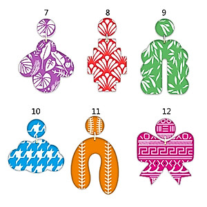 Earrings Silk Screen Templates Clay Stencils Silicone Material Clay Stamps Tile Silk Screen Stencils for DIY Clay Stamps for Earrings